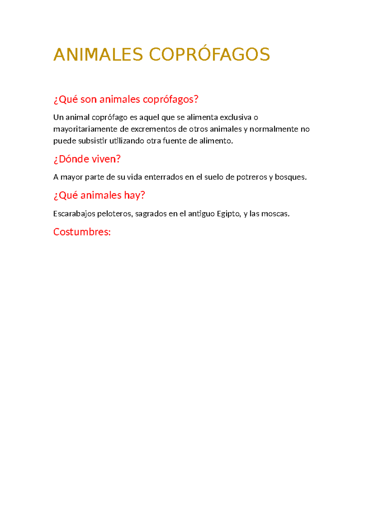 Animales Variado - ANIMALES COPRÓFAGOS ¿Qué son animales coprófagos? Un ...