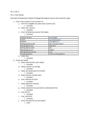 P4.1.1-P4 - unit 4 quickbook assignment - P44.1.1-P4. P4.1 Bank Deposit Cy loans Mookie the ...