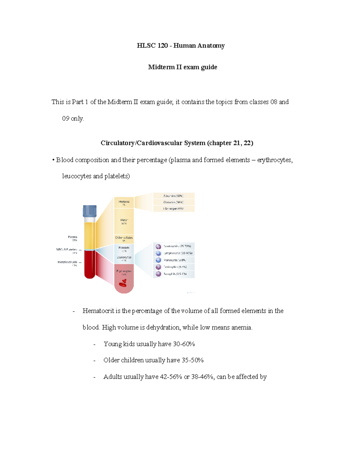 Midterm II review guide part 2 (Circulatory and respiratory) - FILLED ...
