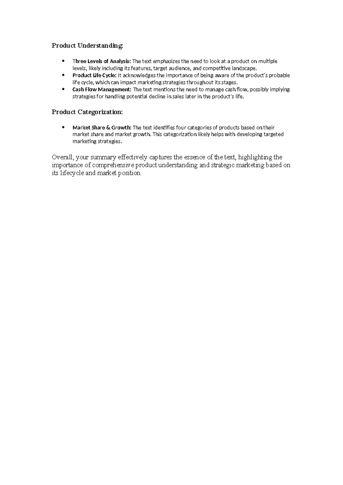 Product Understanding - Product Understanding: Three Levels of Analysis ...