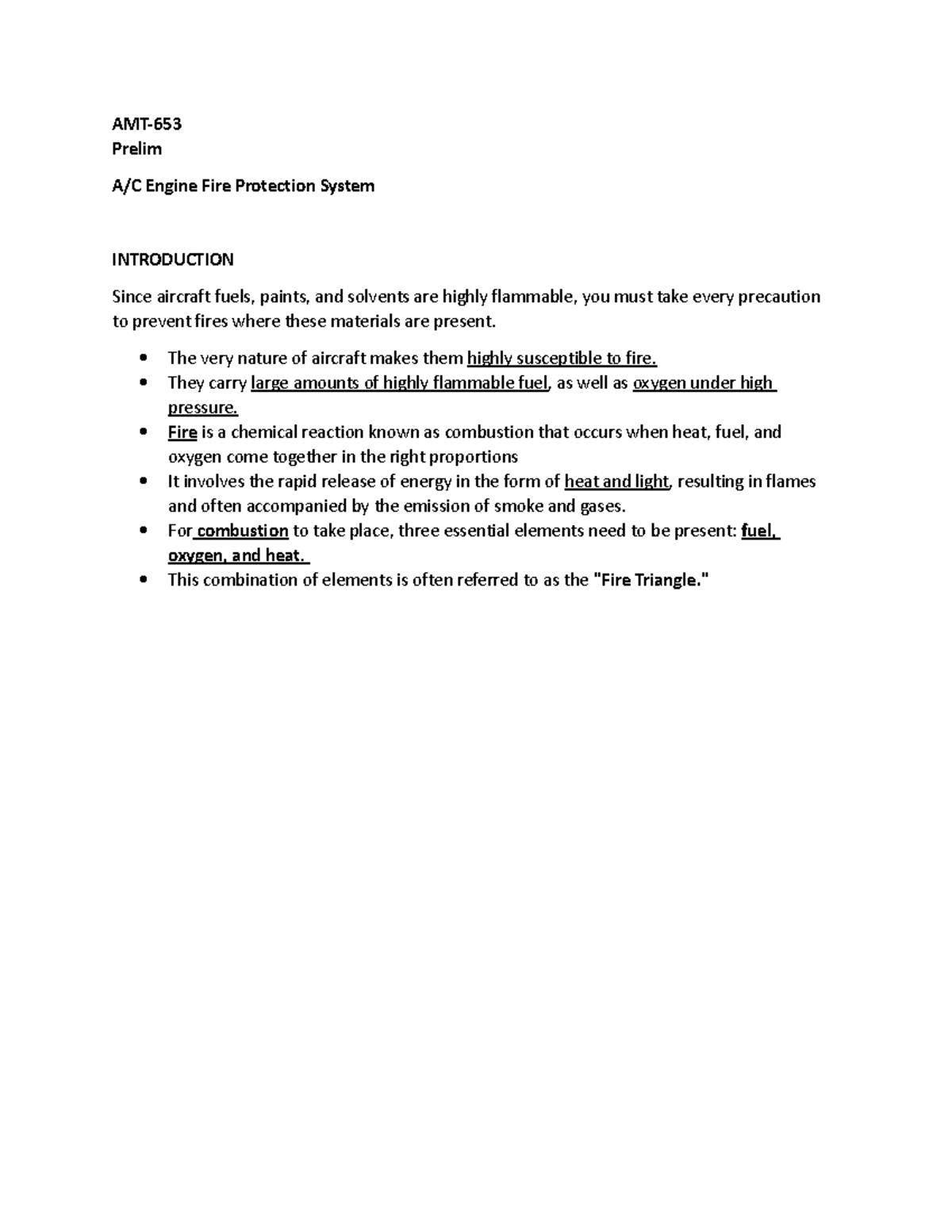 AMT 653 Fire Protection PPT 1 - AMT- Prelim A/C Engine Fire Protection ...