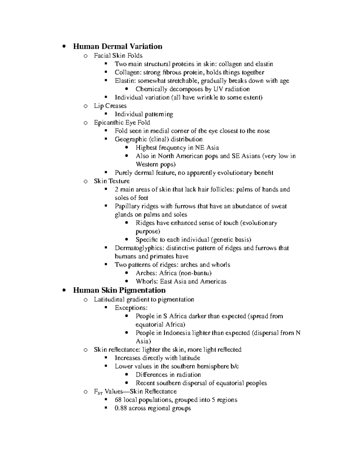Human Variation Exam 2 - Comprehensive study guide for final exam ...