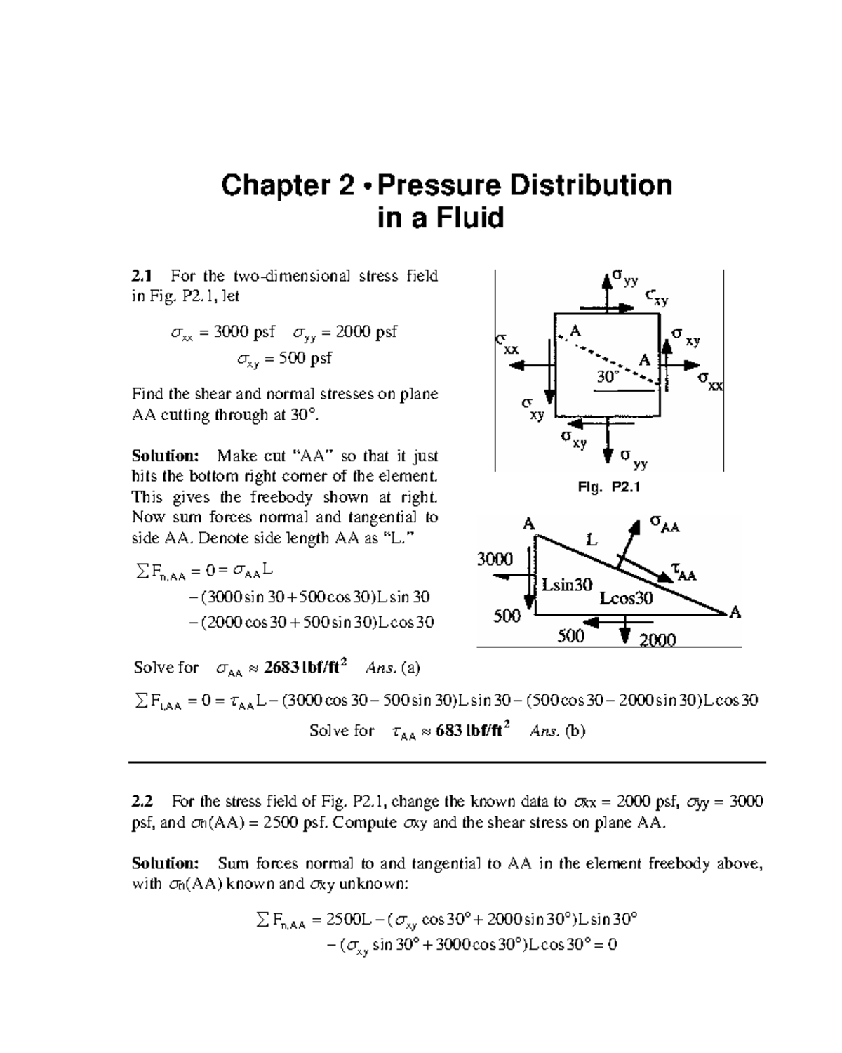Chapter 2 SM solutions - Chapter 2 • Pressure Distribution in a Fluid 2 ...