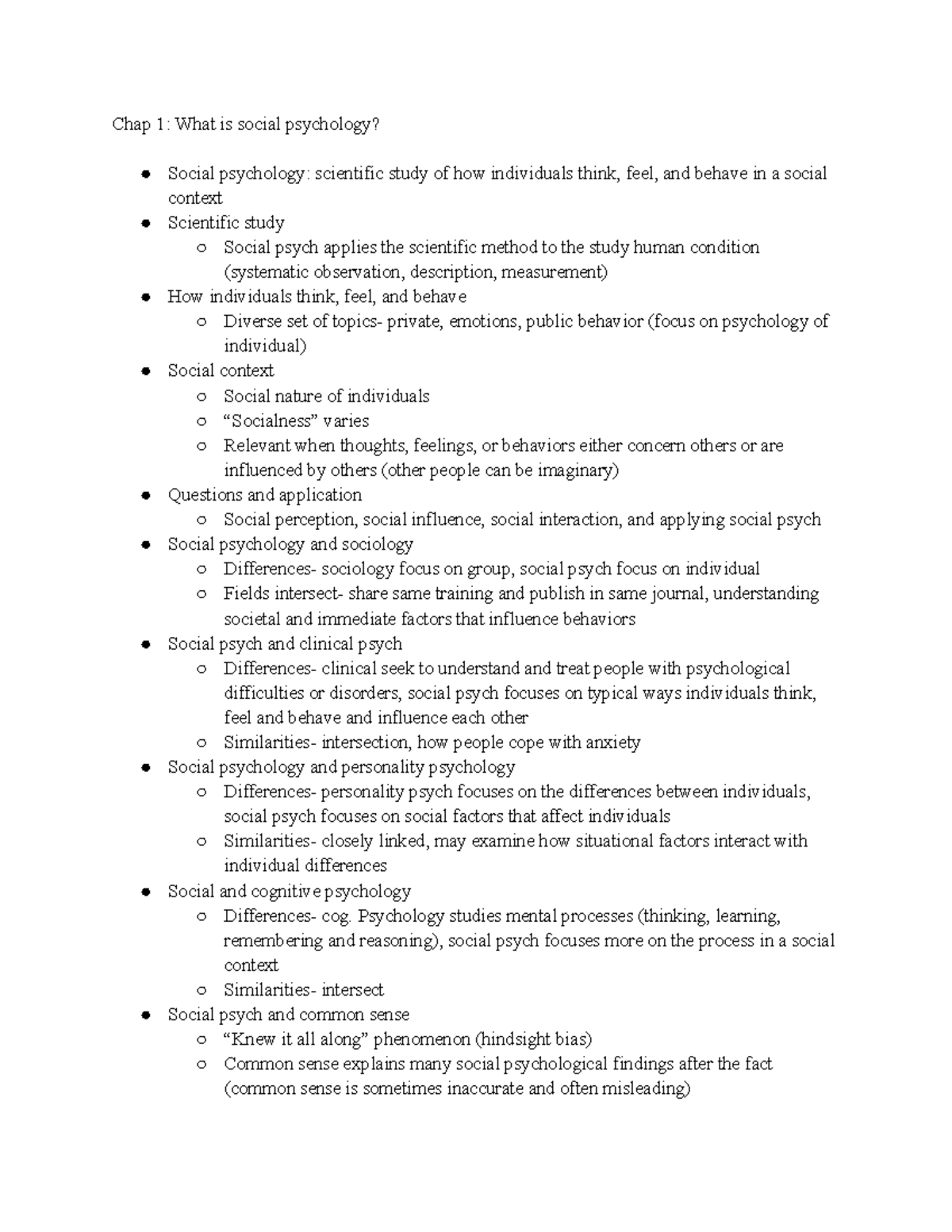 chap 1: what is social psych? - Chap 1: What is social psychology ...