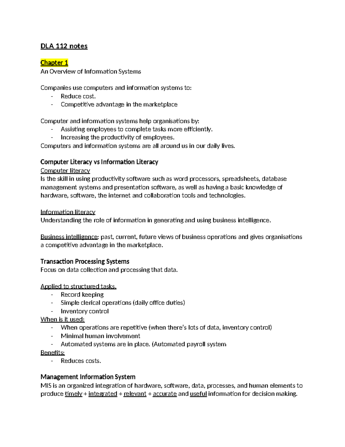 DLA 112 notes - Summary Digital Leadership Acrumen - DLA 112 notes ...