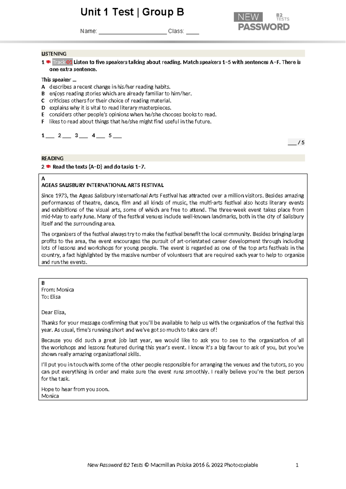 UNIT 1B - Unit 1 Test | Group B Name: _____________________ Class ...