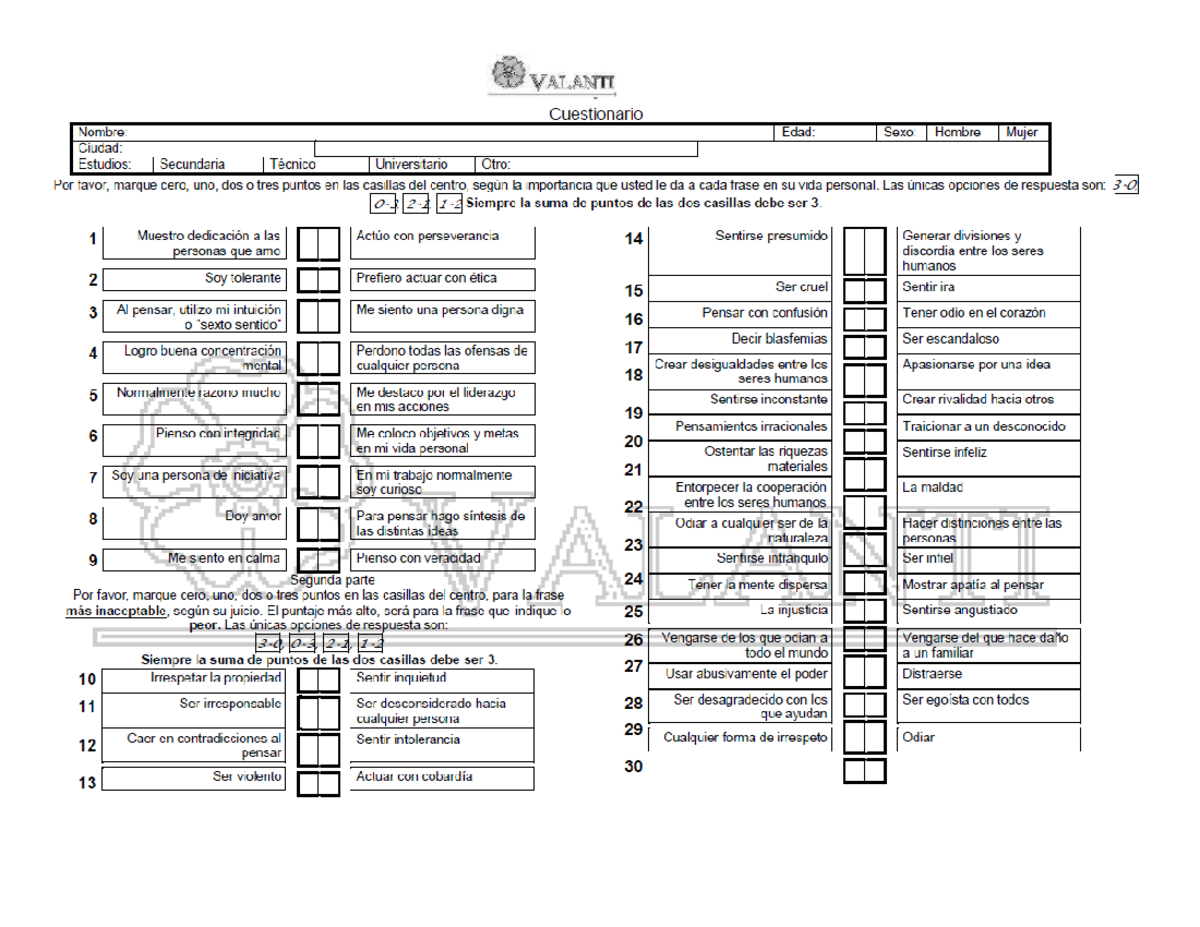 Prueba Valanti (1) - psicologia del trabajo - Studocu