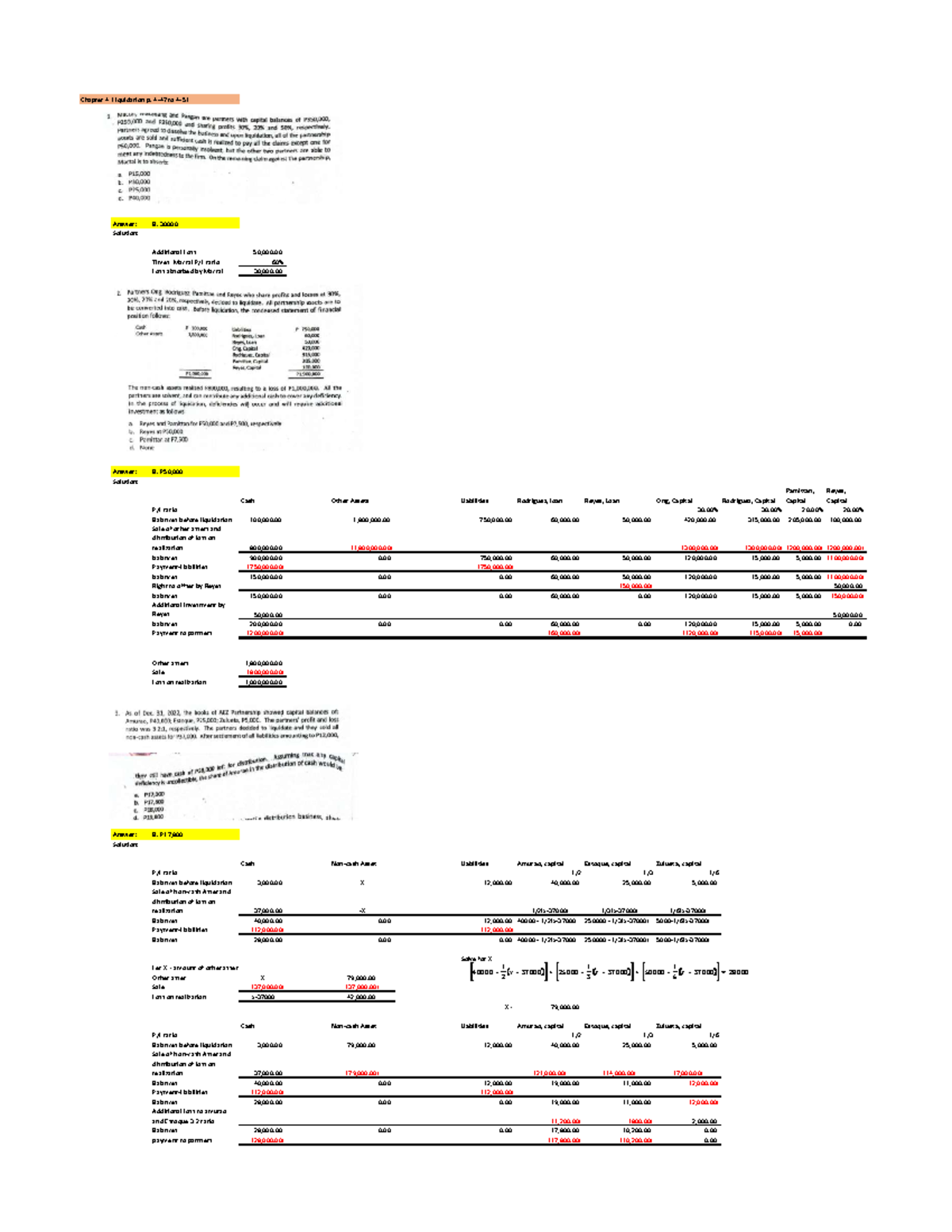 Chap 4 liquidation 4 47 - Chapter 4: Liquidation p. 4-47 to 4- Answer ...