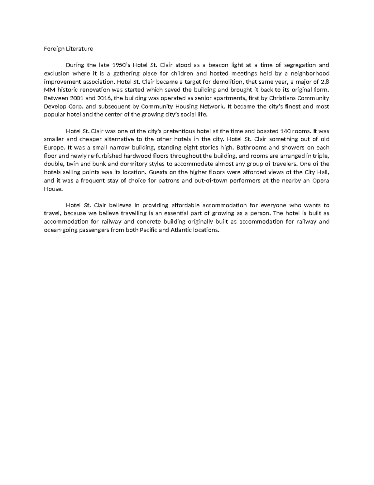 Foreign Literatur 1 - Research - Foreign Literature During the late ...