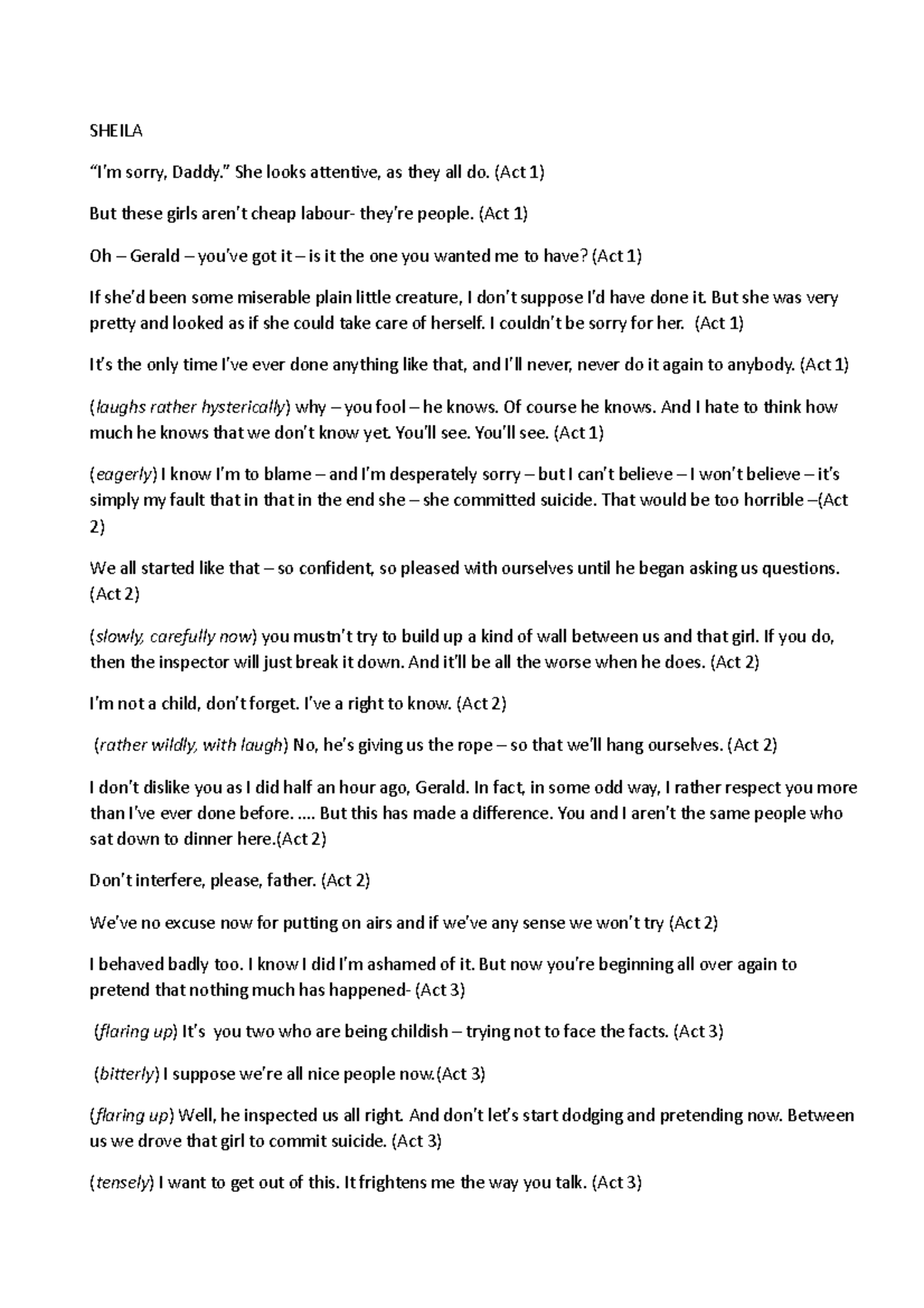 Sheila%20Quotations - Shiela quotes - SHEILA “I’m sorry, Daddy.” She ...