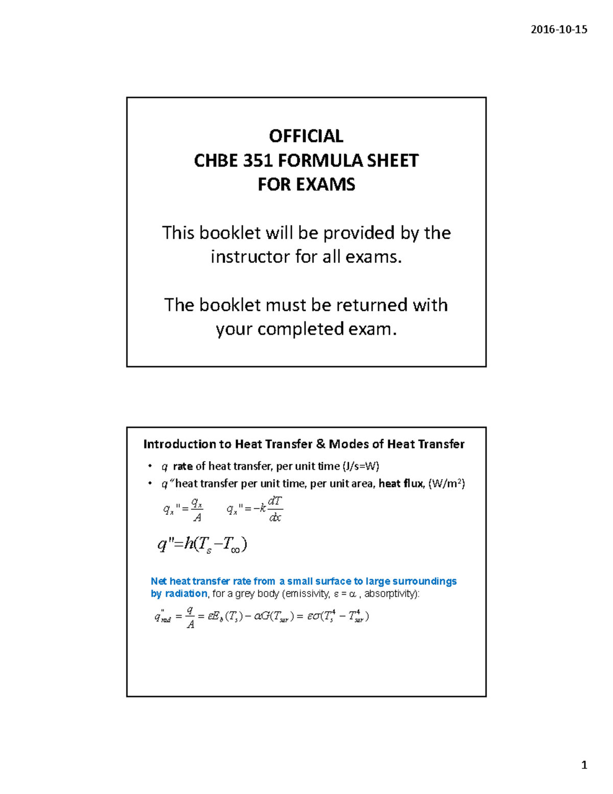 Formula-Book 2017 09 - Final Exam Formula Sheet. Given during 2019/2020 ...