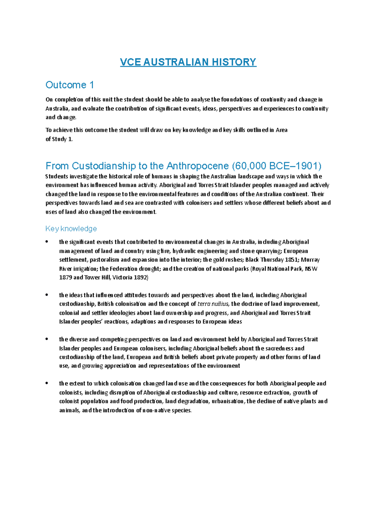 VCE Study Design - Outcome 1 - Physics - Audisankara - Studocu