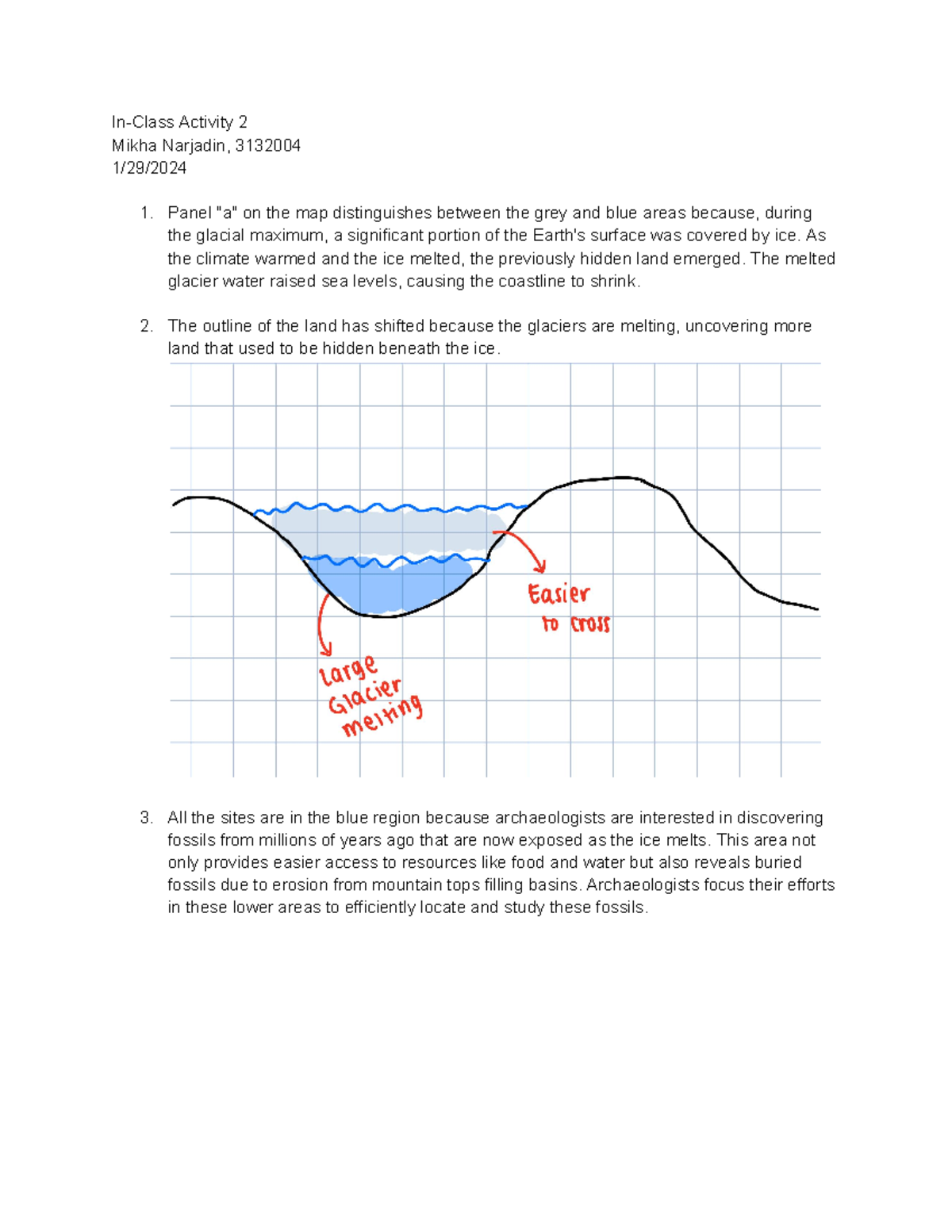 In-Class Activity 2 - Panel "a" on the map distinguishes between the ...
