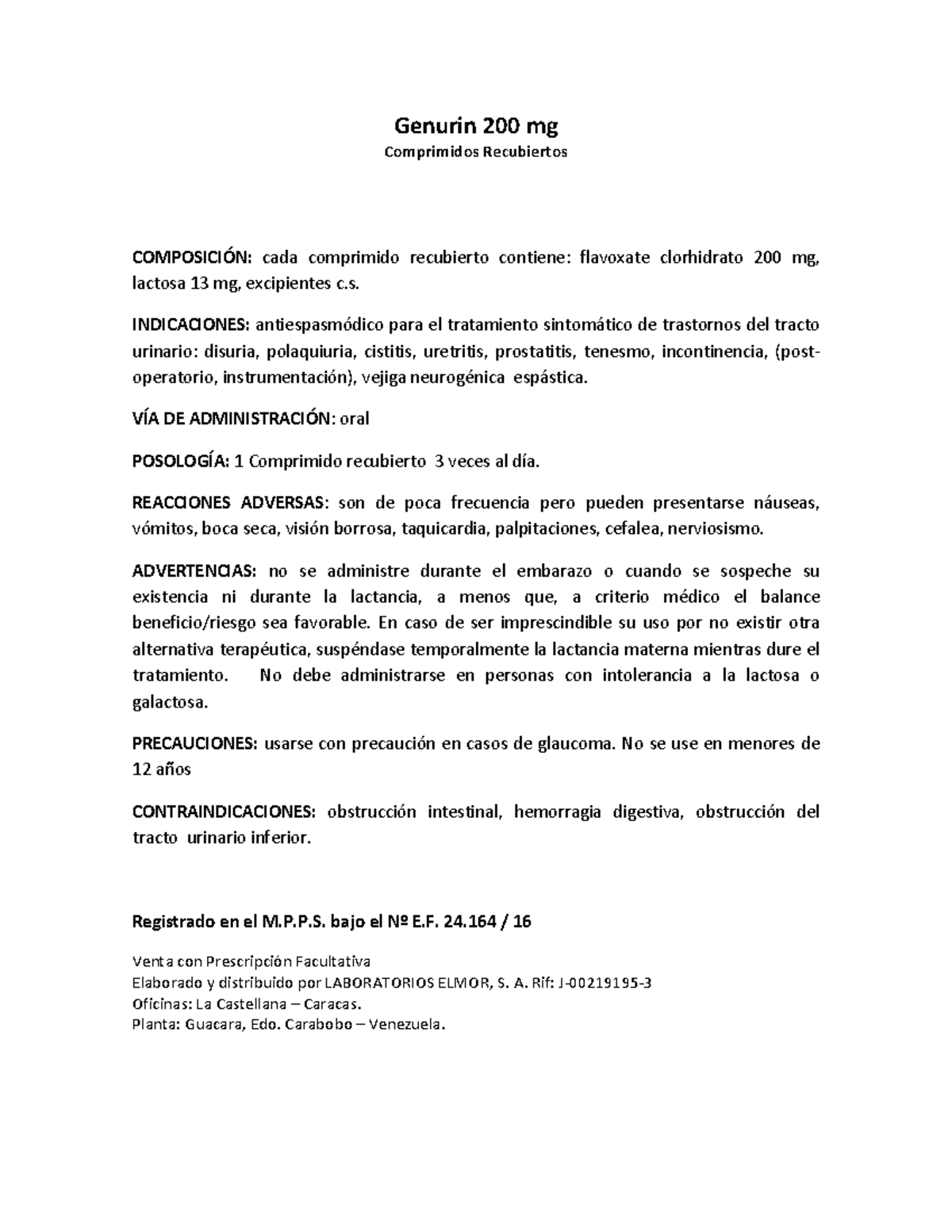 Genurin-200mg - Genurin 200 mg Comprimidos Recubiertos COMPOSICIÓN ...