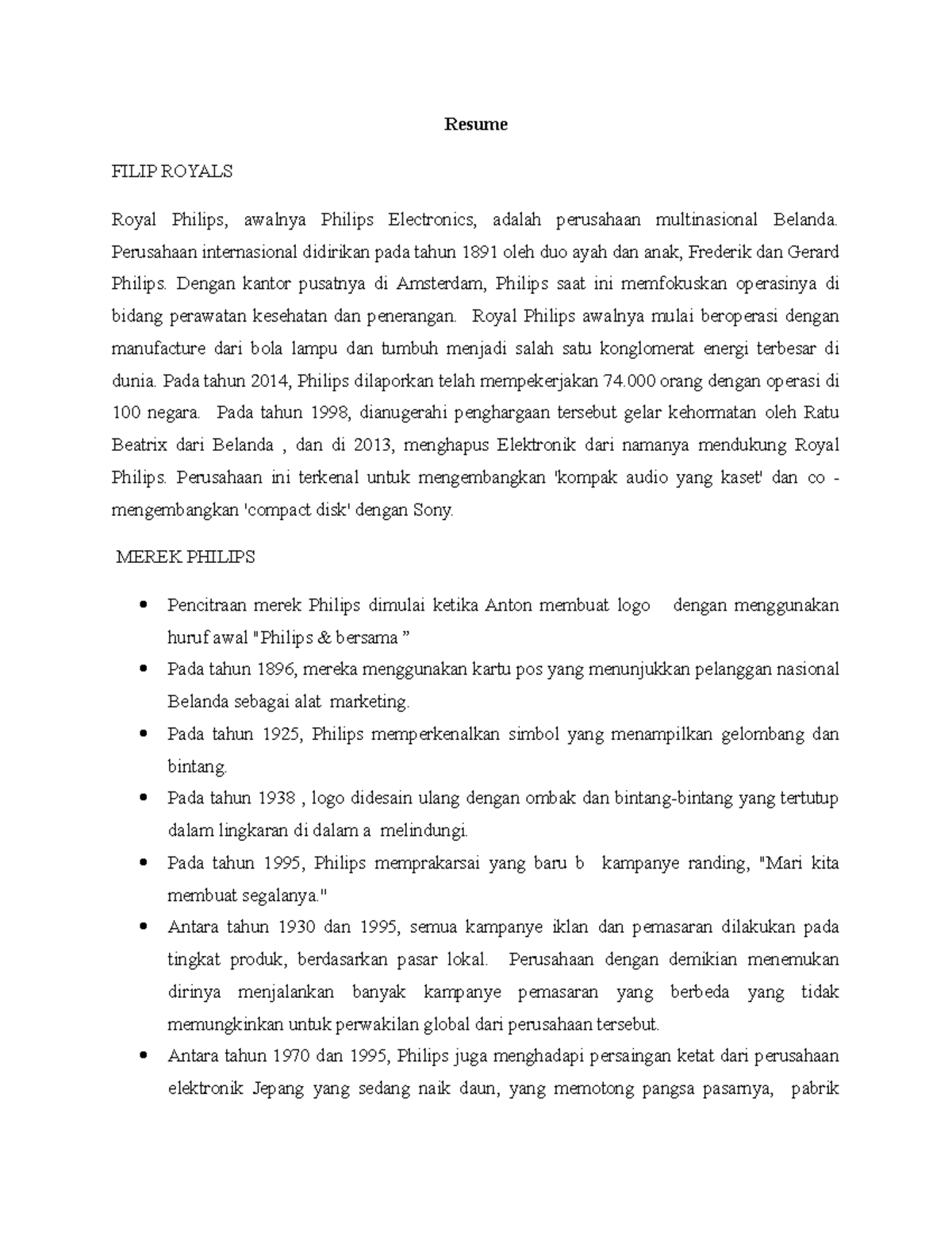 Resume Phillips - Resume FILIP ROYALS Royal Philips, awalnya Philips ...