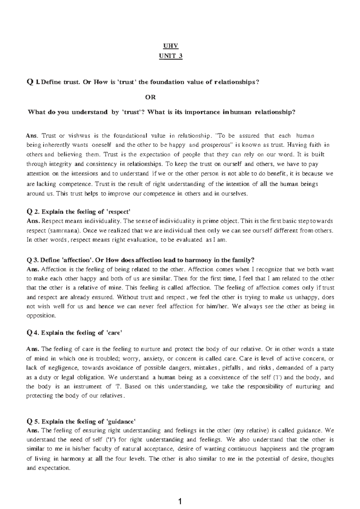 Recommended systems - UHV UNIT 3 Q 1. Define trust. Or How is 'trust ...