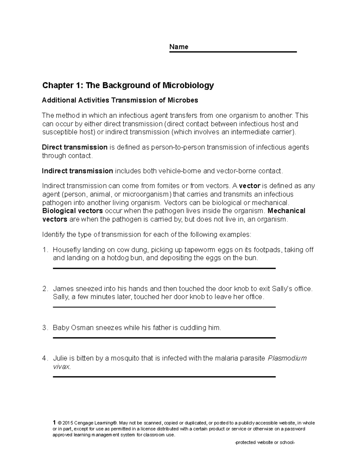 Microbiology week 1- worksheet - Name Chapter 1: The Background of ...