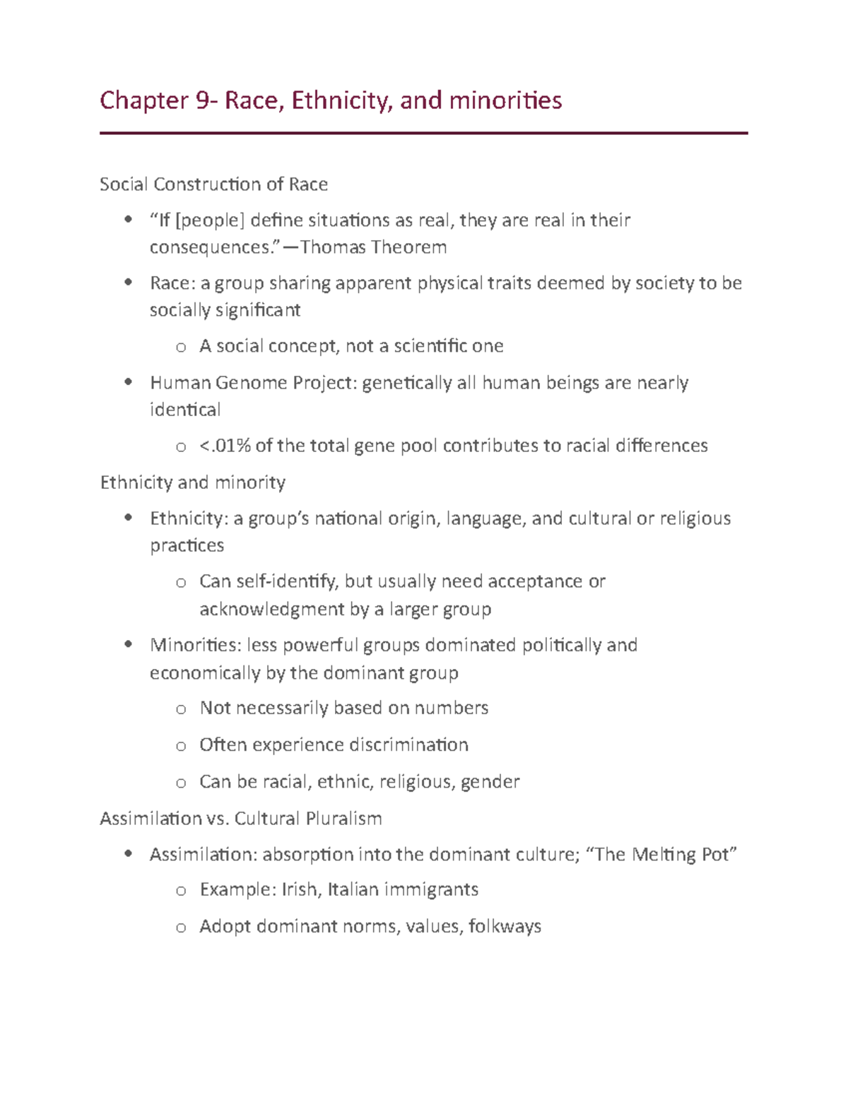 Chapter 9- Race and ethnicity - Chapter 9- Race, Ethnicity, and ...