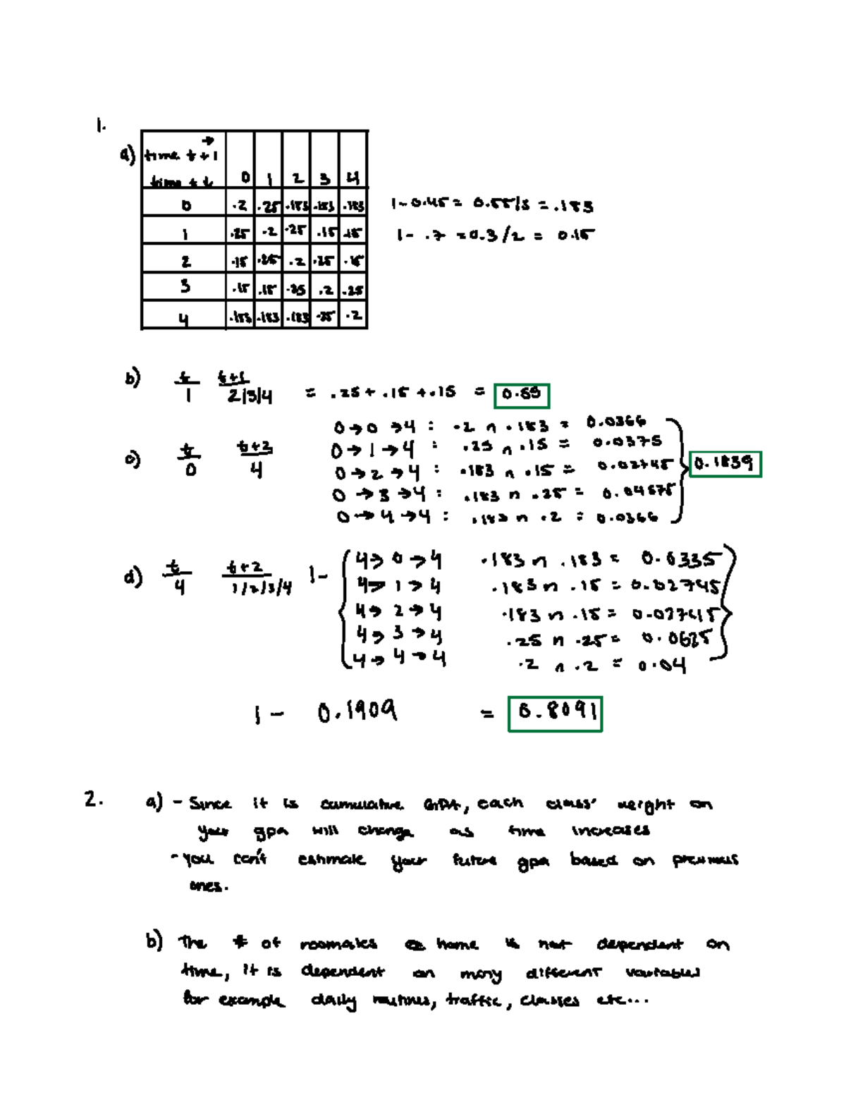 Pset 3 Markov Chains Continuous Random Variables 1 A Time T Time T T
