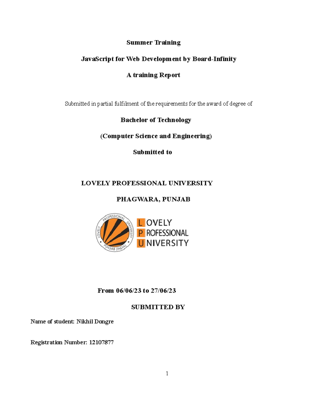 javascript summertraining - Summer Training JavaScript for Web ...