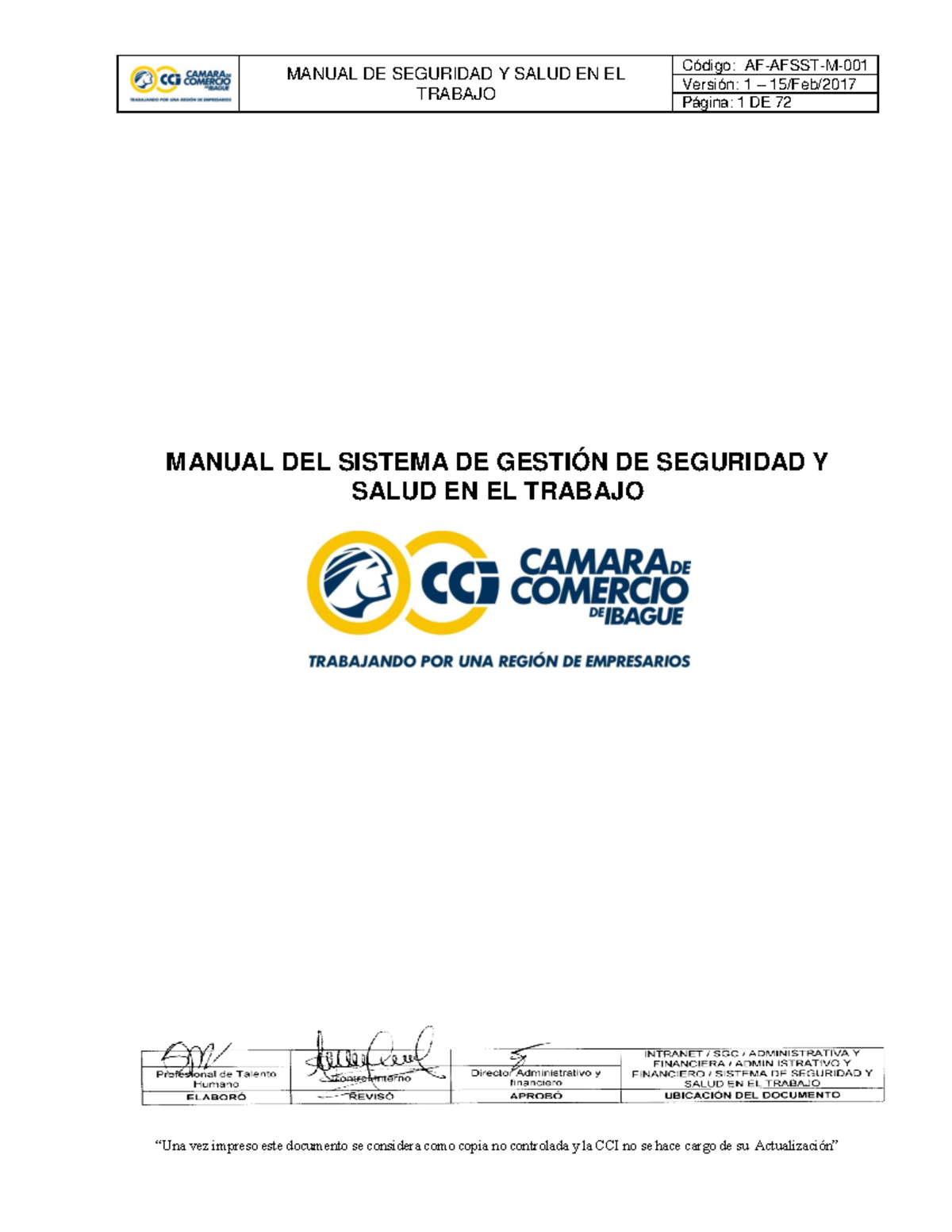Manual del Sgsst - sdc - MANUAL DE SEGURIDAD Y SALUD EN EL TRABAJO ...