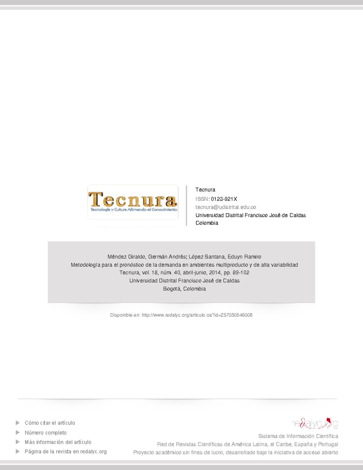 Metodologia para el pronostico de la demanda en ambientes multiproducto ...