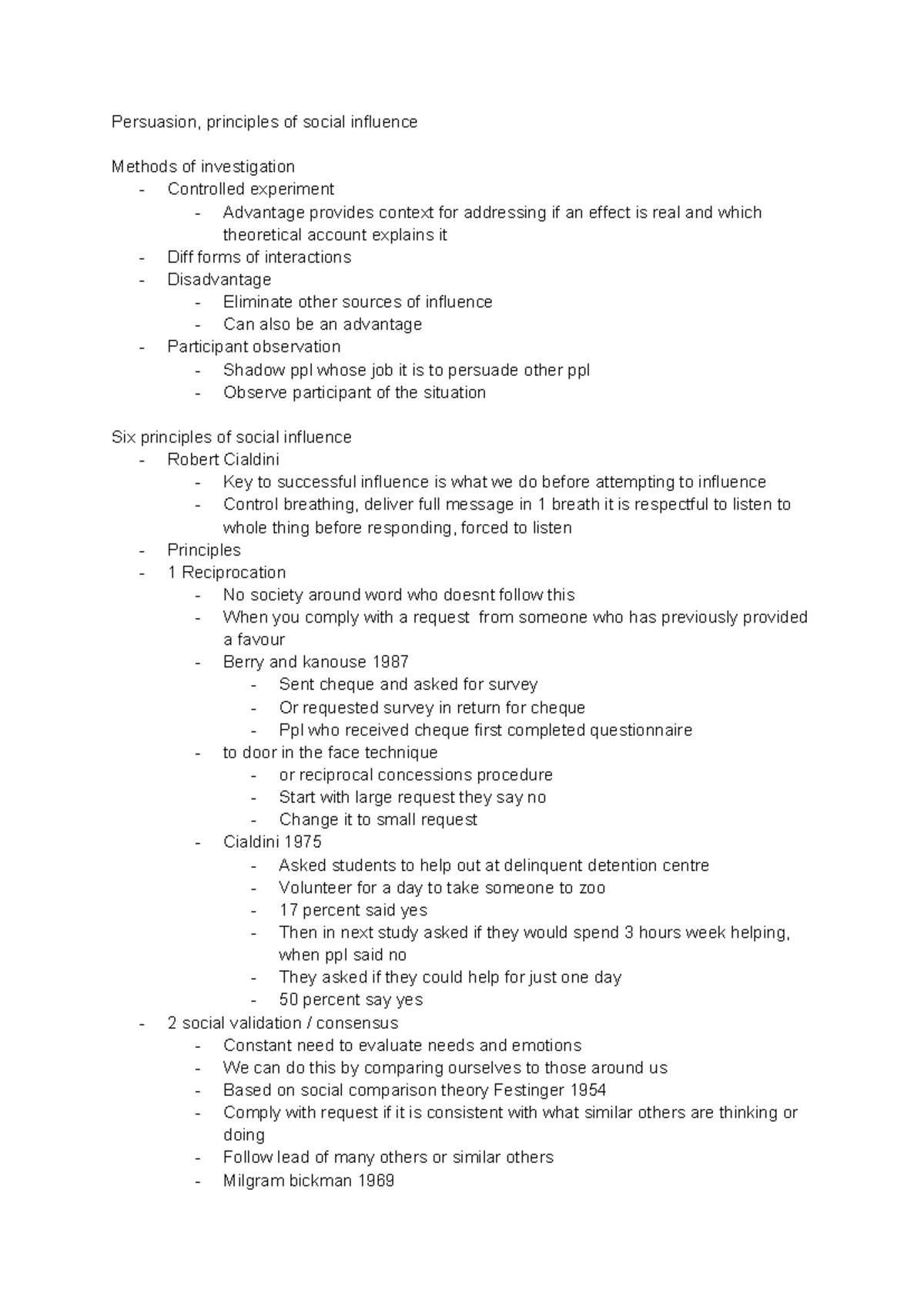 Social Psychology Midterm 2 review - Persuasion, principles of social ...