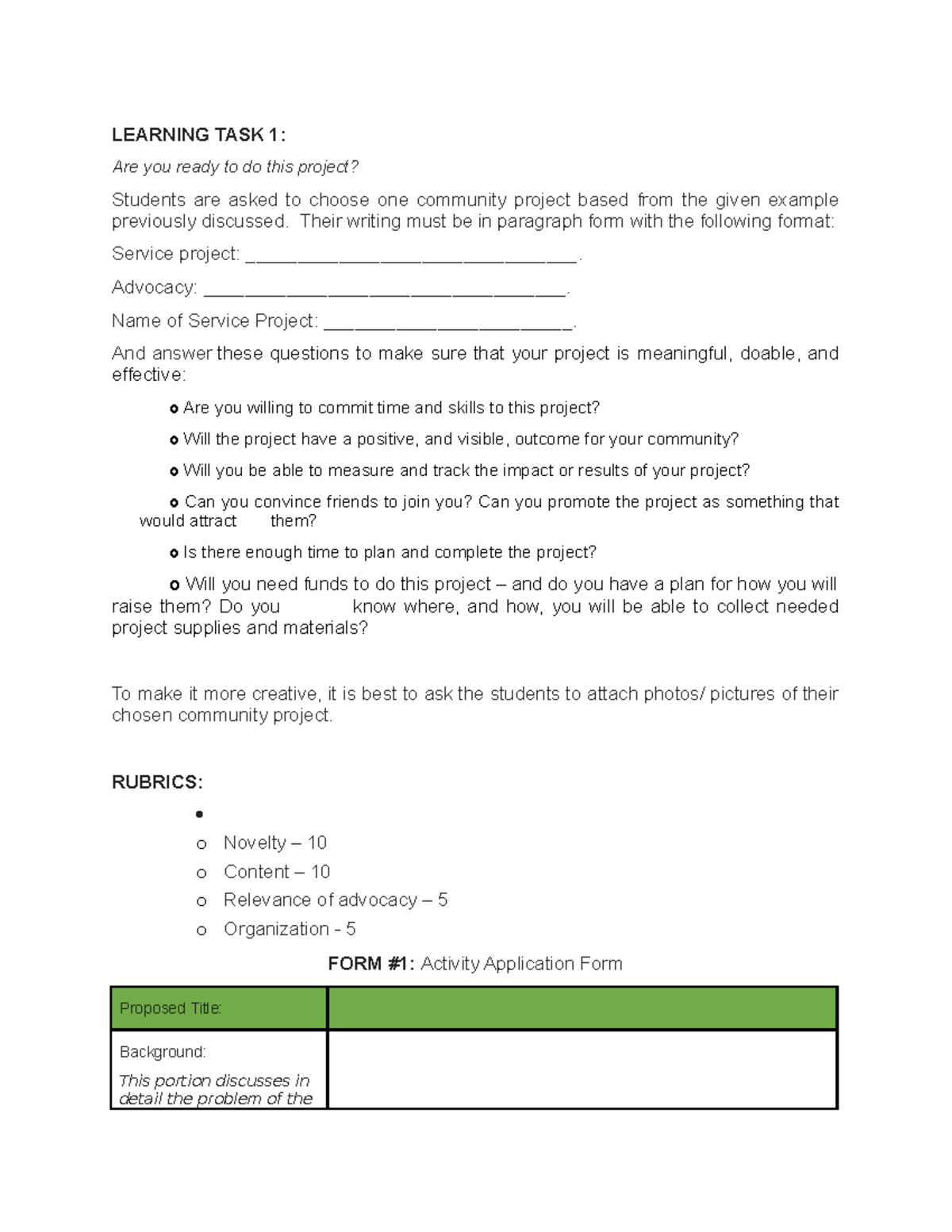 TASK 1 Apattad - LEARNING TASK 1 _NSTP - LEARNING TASK 1: Are you ready ...
