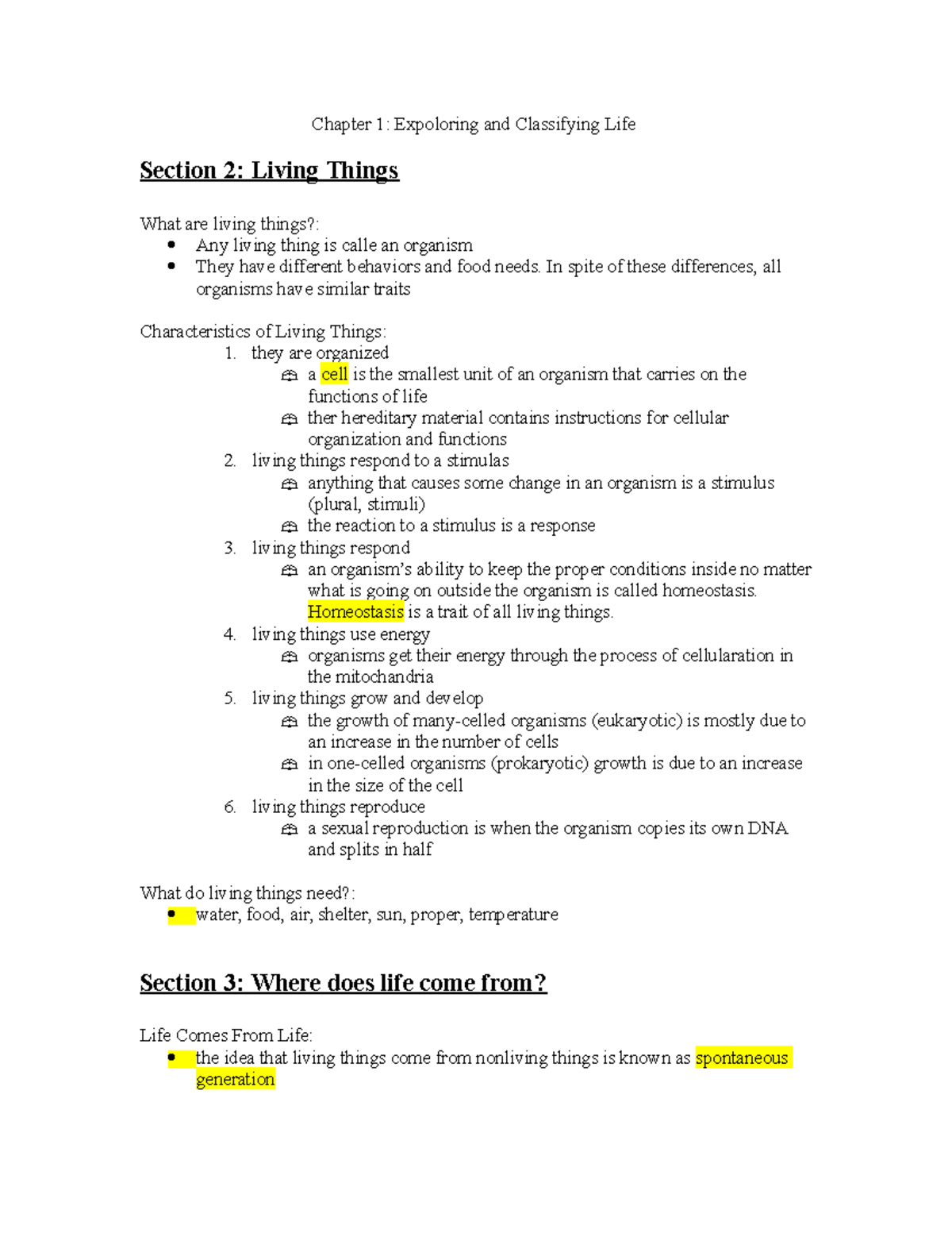 Ch 1 notes - Chapter 1: Expoloring and Classifying Life Section 2 ...