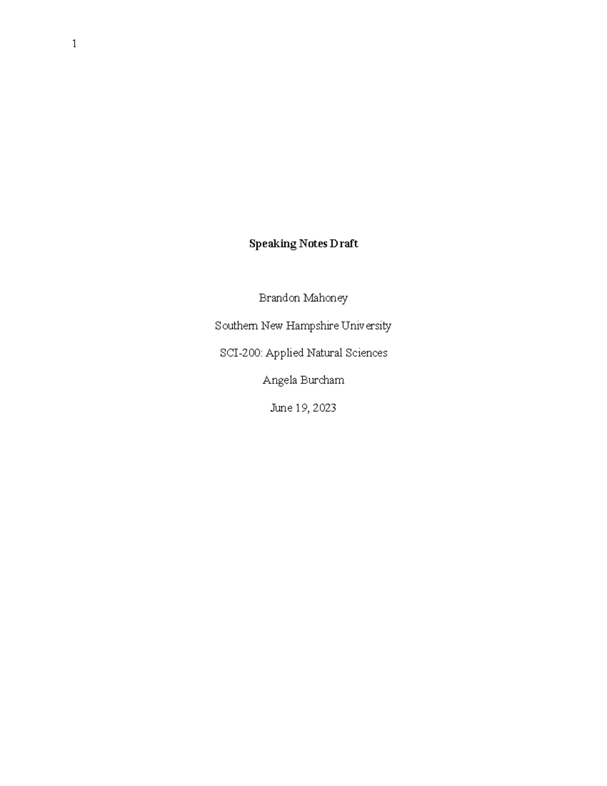 Speaking Notes Draft - Coursework! - 1 Speaking Notes Draft Brandon ...