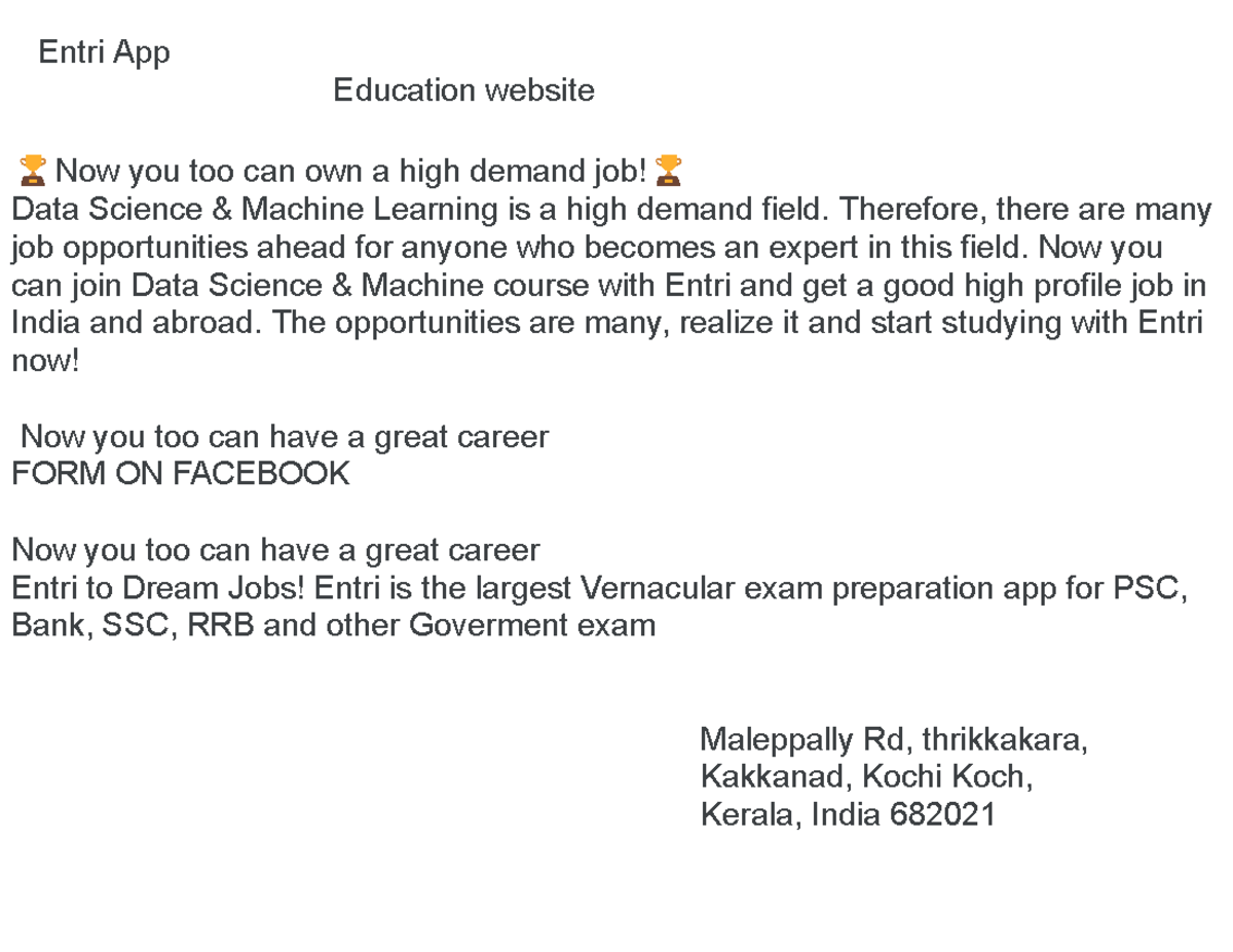 Entri App, india best learning app to get a job - Entri App Education ...