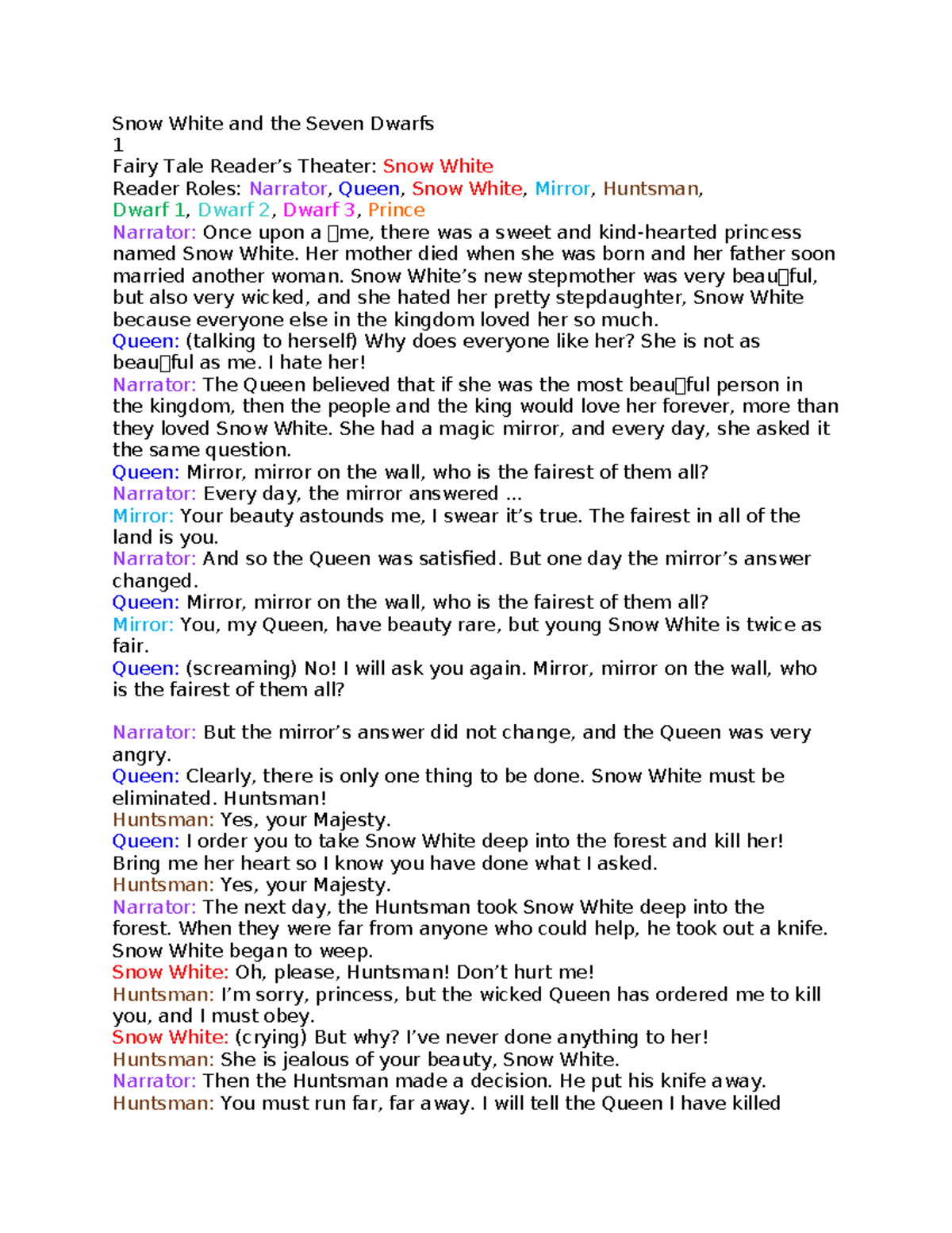 Snow White and the Seven Dwarfs - Snow White and the Seven Dwarfs 1 ...