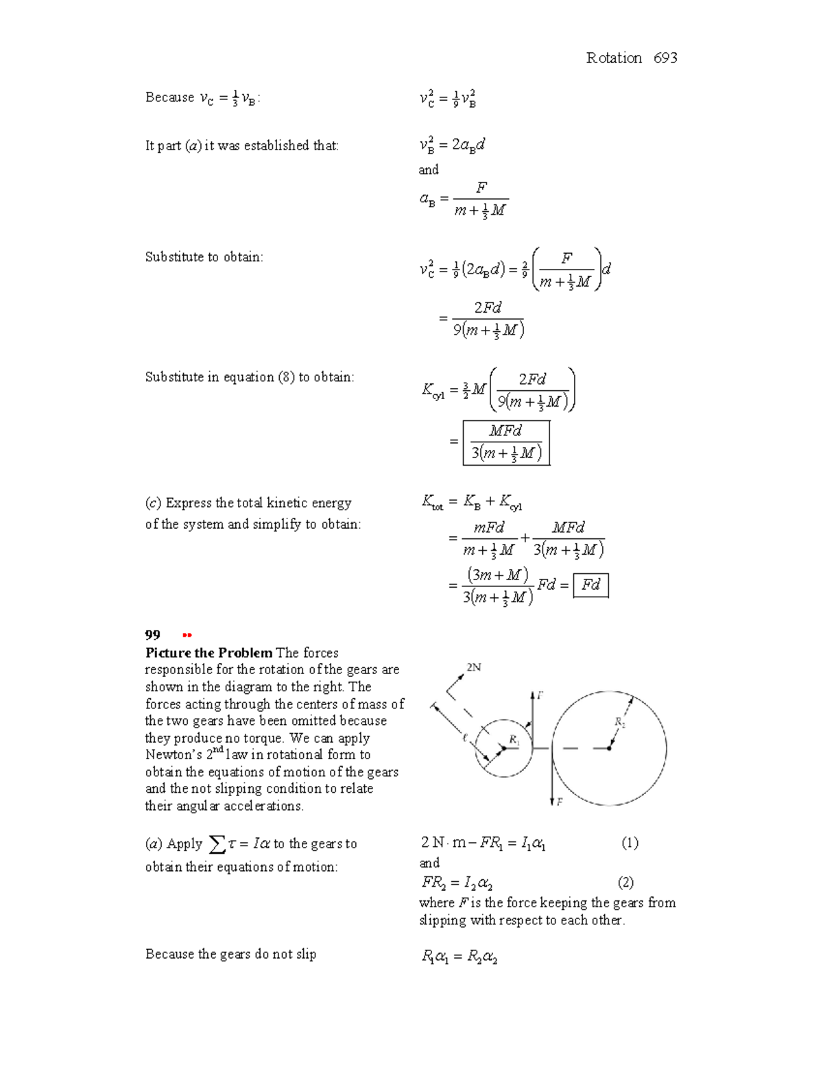Physics Material - Rotation 693 Because 3 B 1 vC = v : 2 9 B 21 vC = v It part (a) it was - Studocu