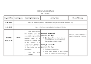 SHS CNF COT - lesson plan - Republic of the Philippines Department of Education REGION X ...