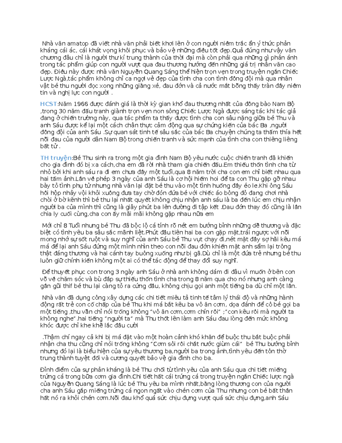 Bé Thu CLN - hello - Nhà văn amatop đã viết nhà văn phải biết khơi lên ở con người niềm trắc ẩn ...