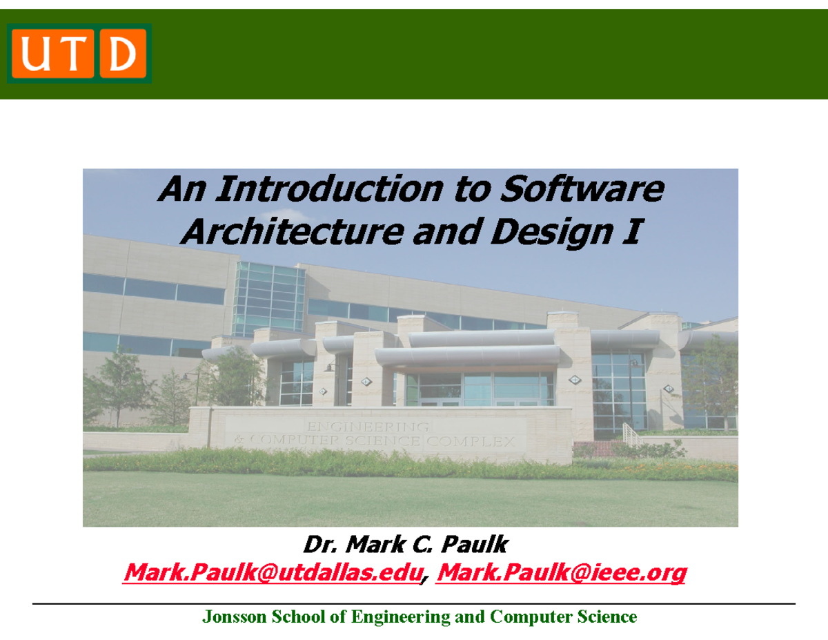 Architectural pattern in design - - Studocu