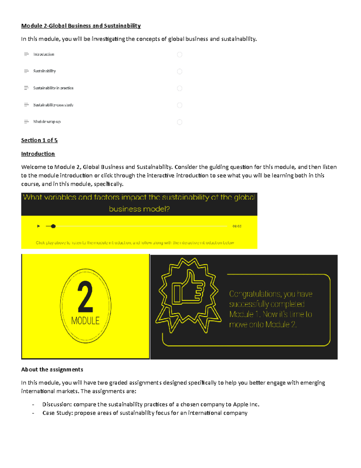 Module 2-Global Business and Sustainability - Section 1 of 5 ...
