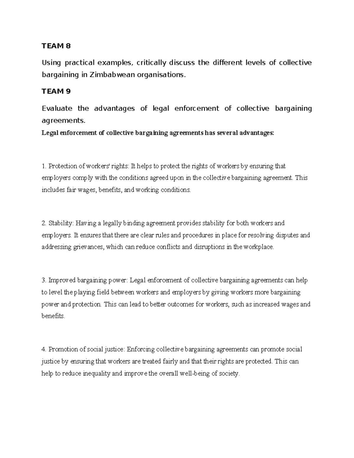 TEAM 8 - important material - TEAM 8 Using practical examples, critically discuss the different ...