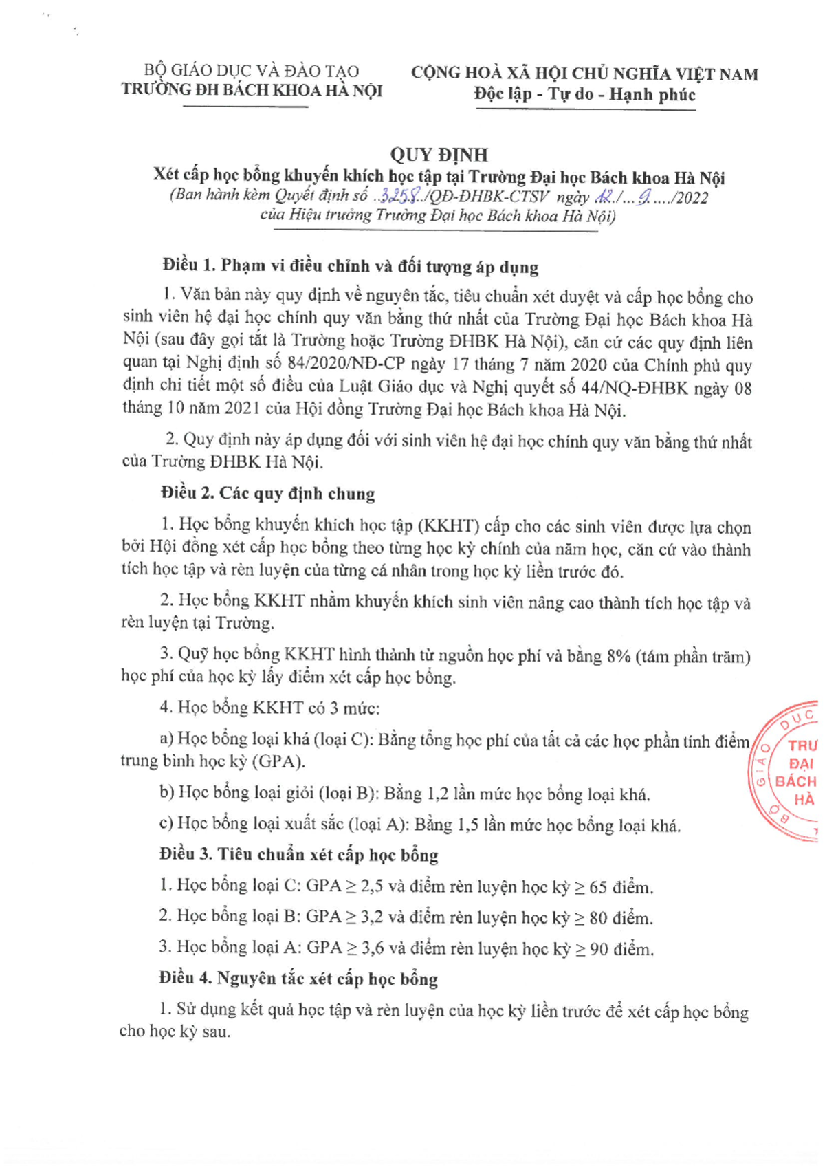 Quy định HB KKHT năm 2022 - Kỹ thuật điện - Studocu