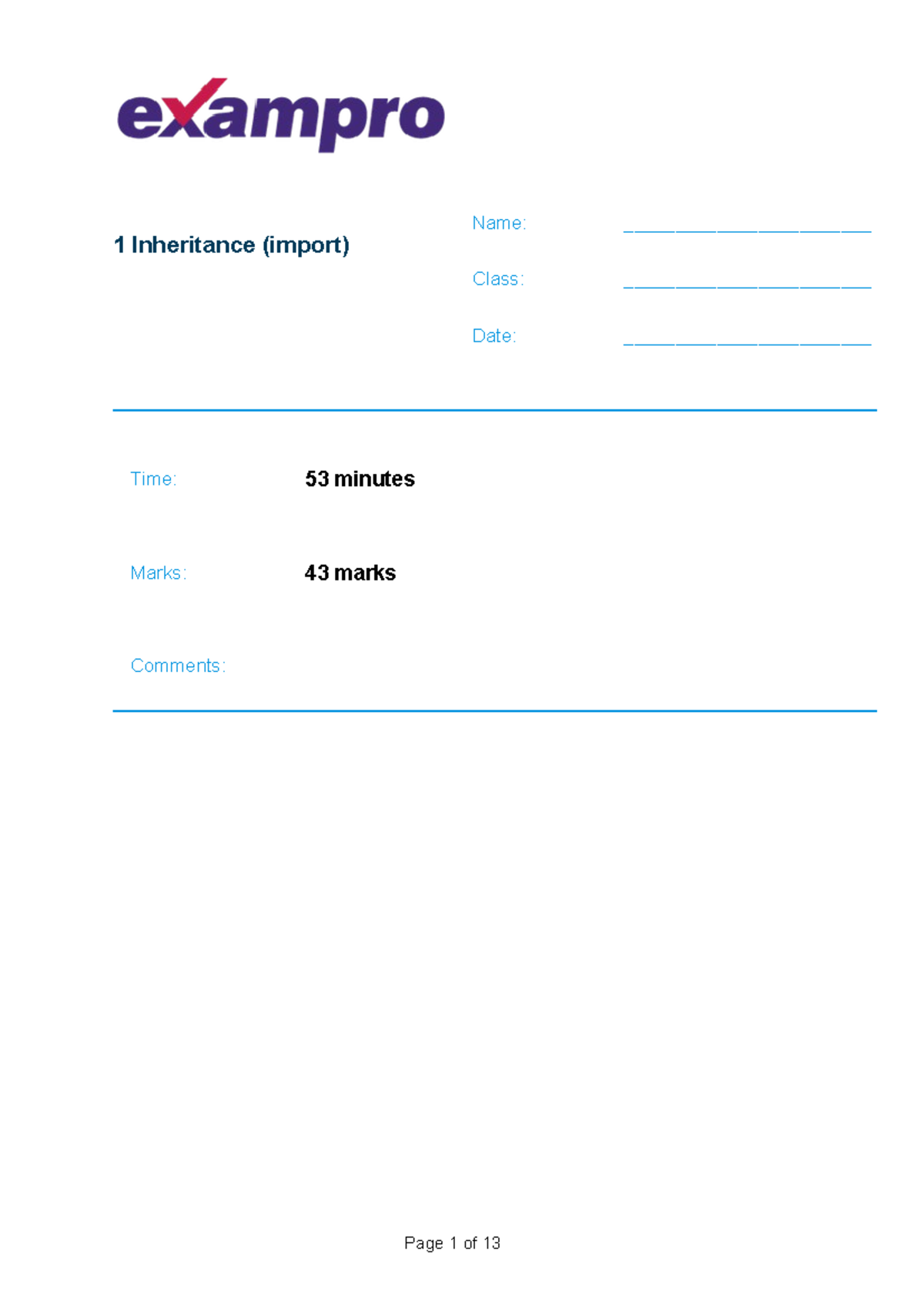 1Inheritance(import) - 1 Inheritance (import) Name ...