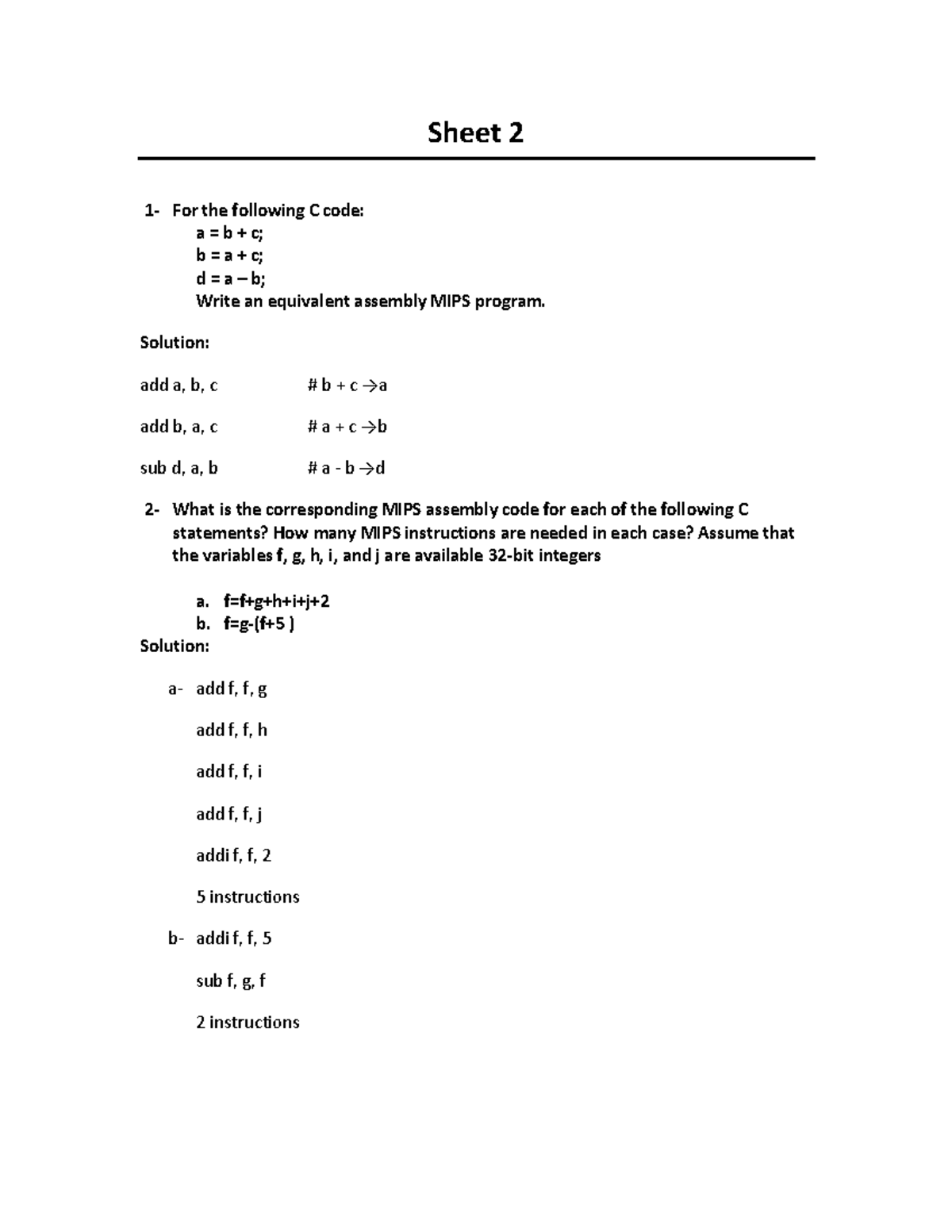 Sheet 2 solution - CS232 Discussion 7: Pipelining CS232 Discussion 7: Pipelining CS232 ...