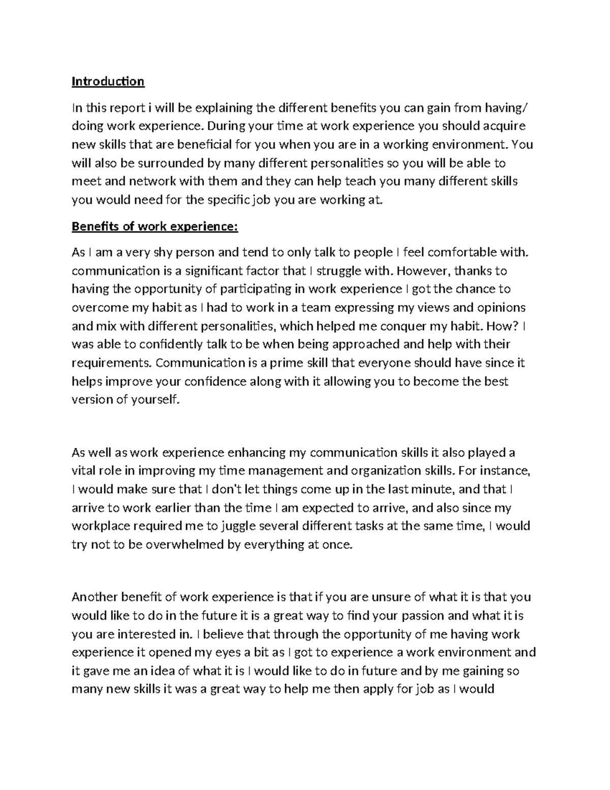 assignment 1 unit 2 - Introduction In this report i will be explaining ...