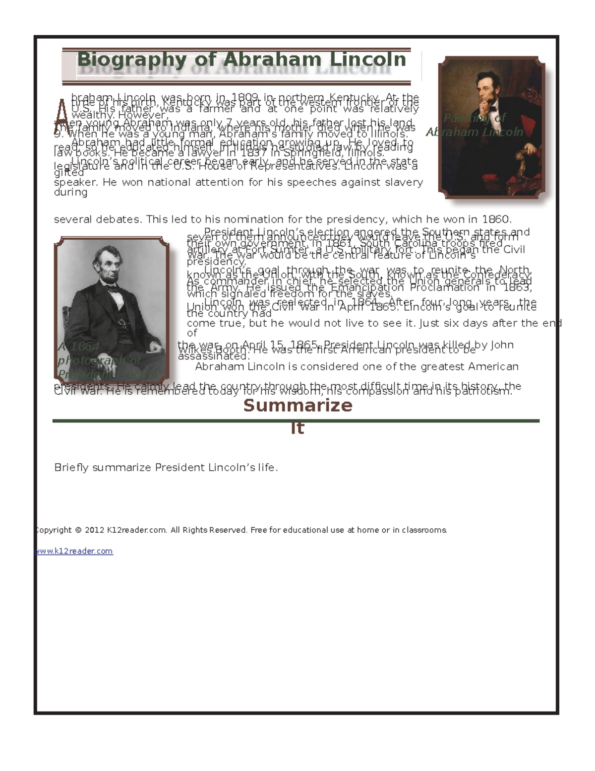 GR7 Abraham Lincoln Biography-1-convertido - Biography of Abraham ...
