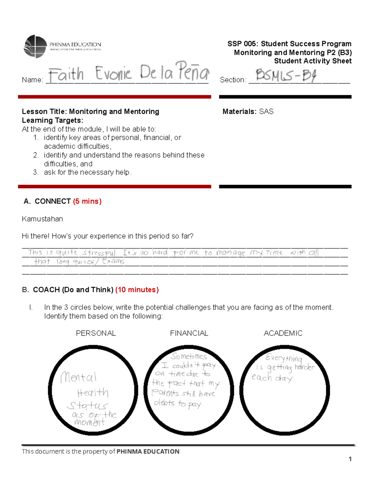 7) SSP 005 Monitoring and Mentoring P2 (B3) SAS - SSP 005: Student ...