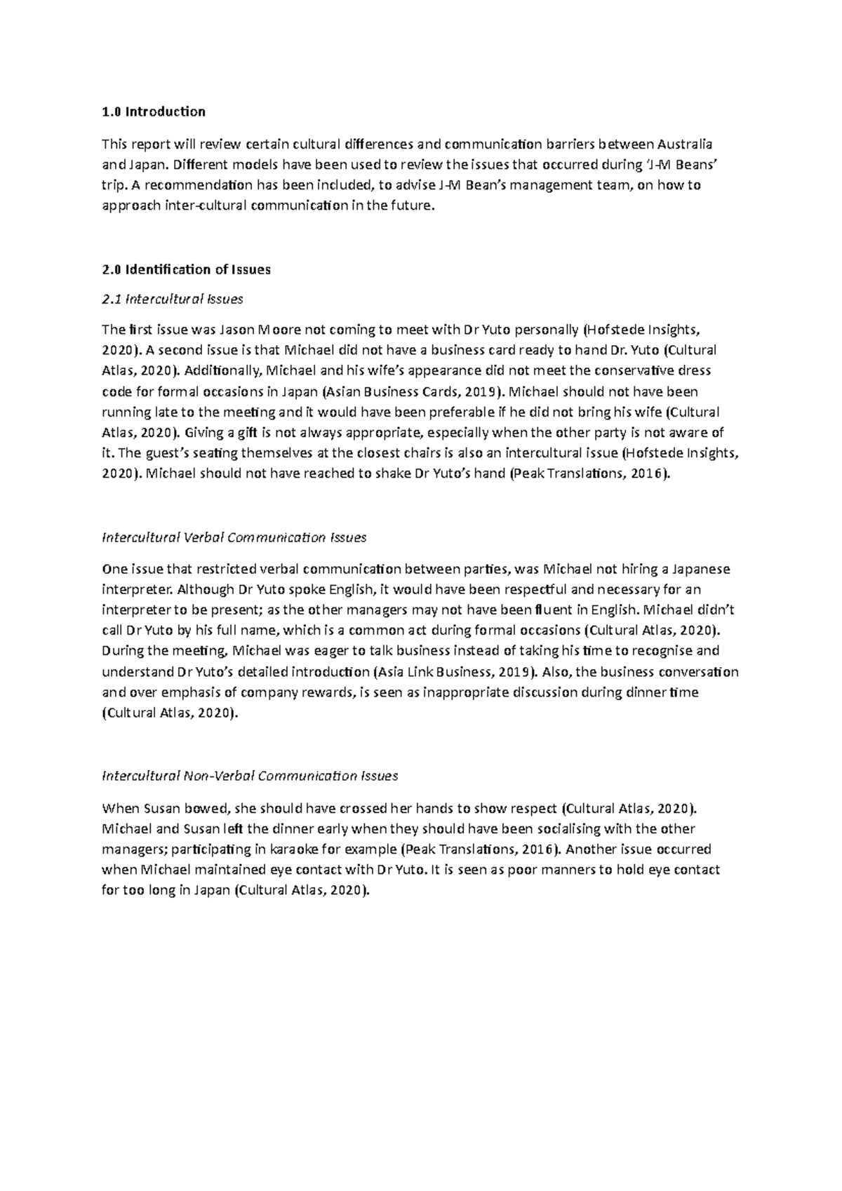 Assessment 1 Cultural Differences- Grade 7 - 1 Introduction This report ...