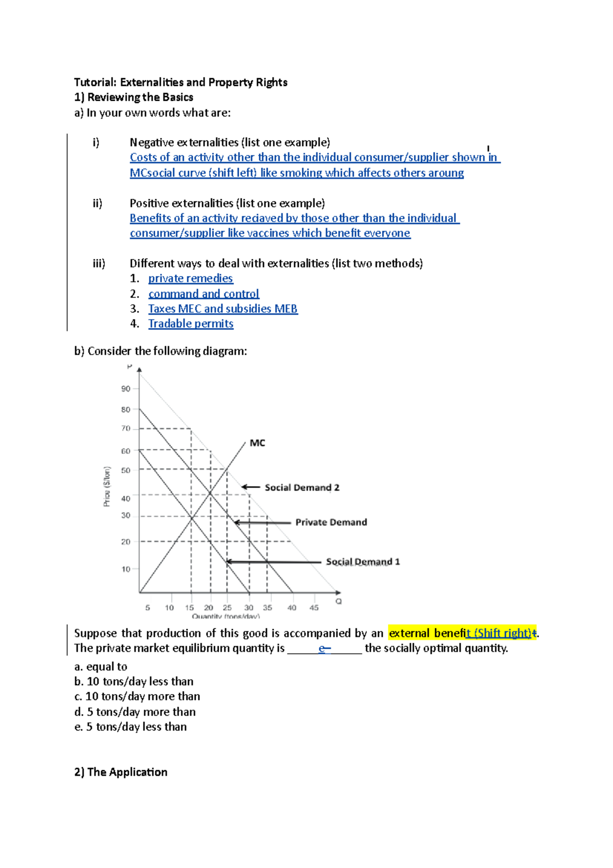Tutorial 10 Externalities and Property Rights - **Tutorial ...