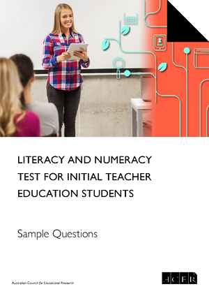Numeracy practice test score equivalence table report and worked ...