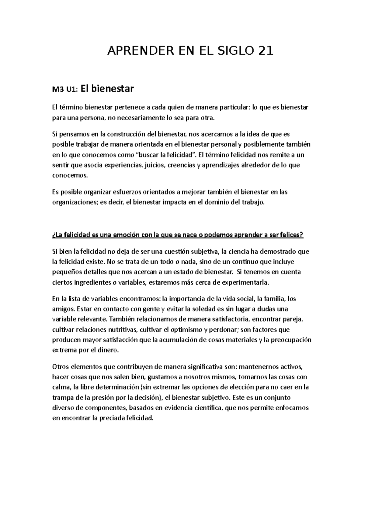 Aprender EN EL Siglo 21 U3 y U4 - APRENDER EN EL SIGLO 21 M3 U1: El ...