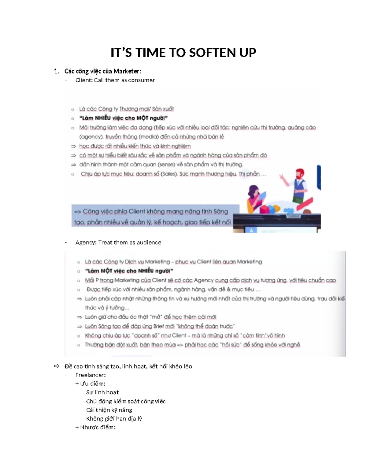 ITS TIME TO Soften UP DAY 1 - IT’S TIME TO SOFTEN UP Các công việc của ...