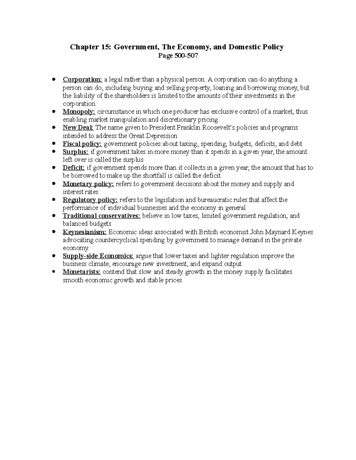 Chapter 15 notes - Course taken with Richard Braunstein - Chapter 15 ...